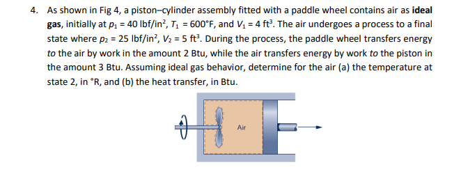 Solved 4. As shown in Fig 4, a piston-cylinder assembly | Chegg.com