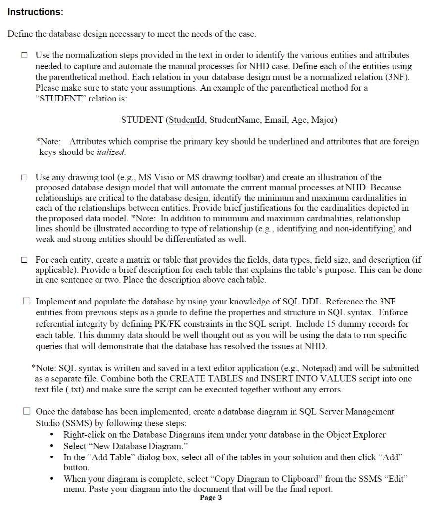 Solved Create A Database System Purpose: To demonstrate the | Chegg.com