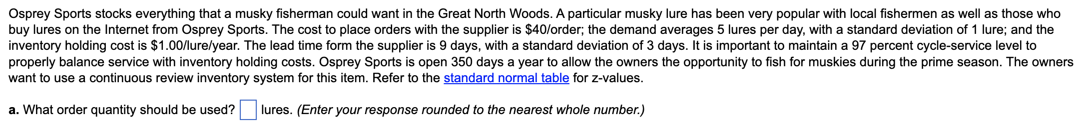 Solved b. What reorder point should be used? c. What is the | Chegg.com
