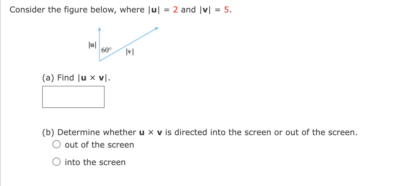Solved Consider the figure below, where |u| = 2 and v 5. |u| | Chegg.com