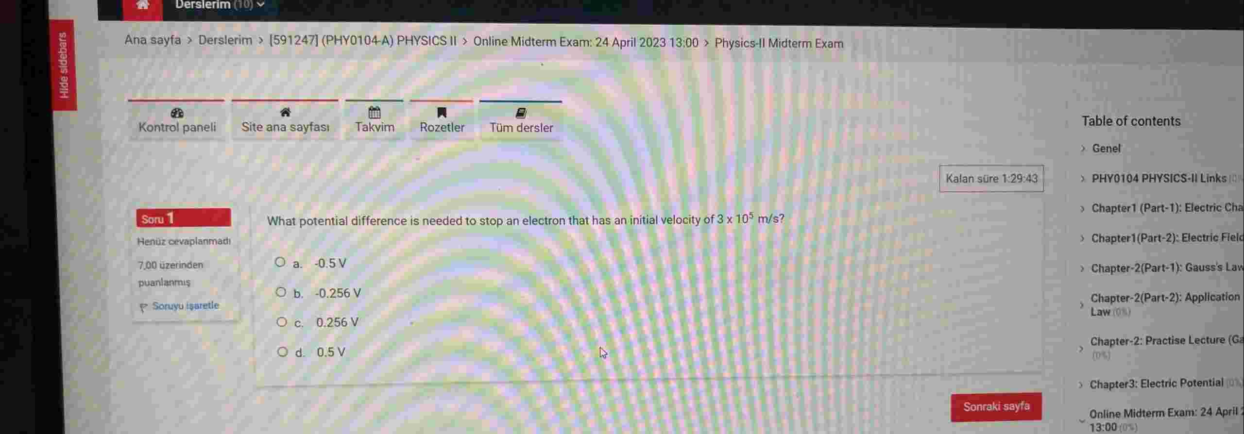 Solved Table of contents Henuiz cevaplarimath Sonyyulsaretle | Chegg.com
