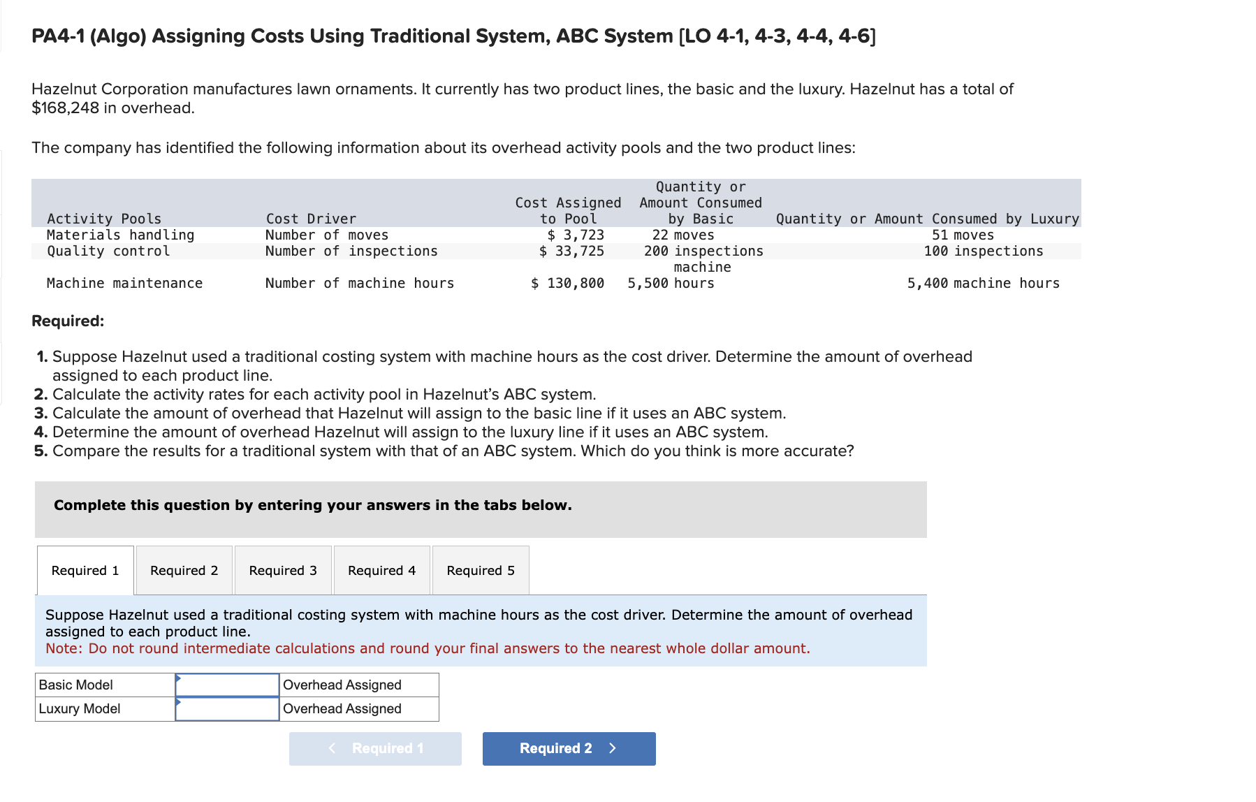 Solved PA4-1 (Algo) ﻿Assigning Costs Using Traditional | Chegg.com