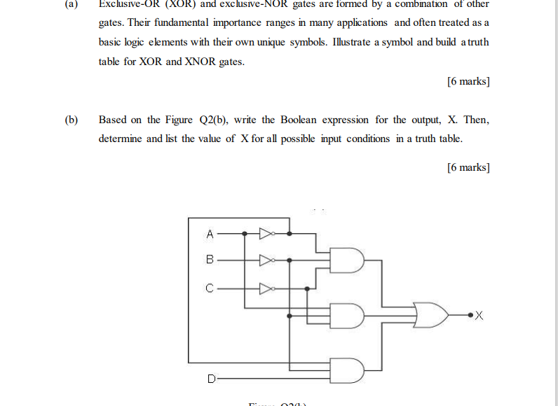 Solved (a) Exclusive-OR (XOR) and exclusive-NOR gates are | Chegg.com