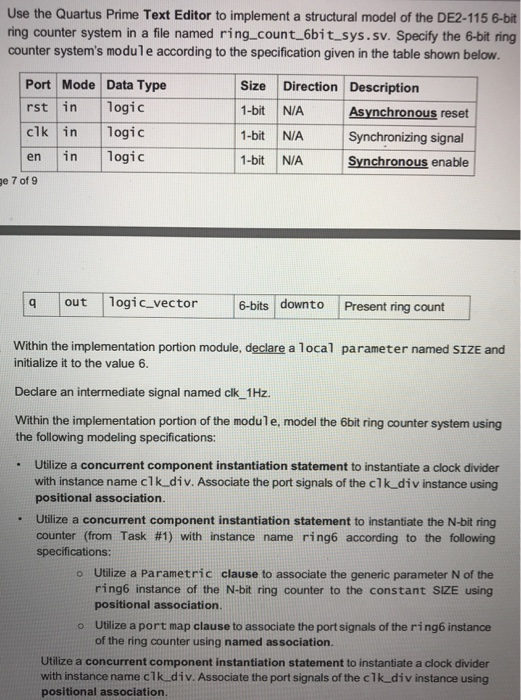 Use the Quartus Prime Text Editor to implement a | Chegg.com
