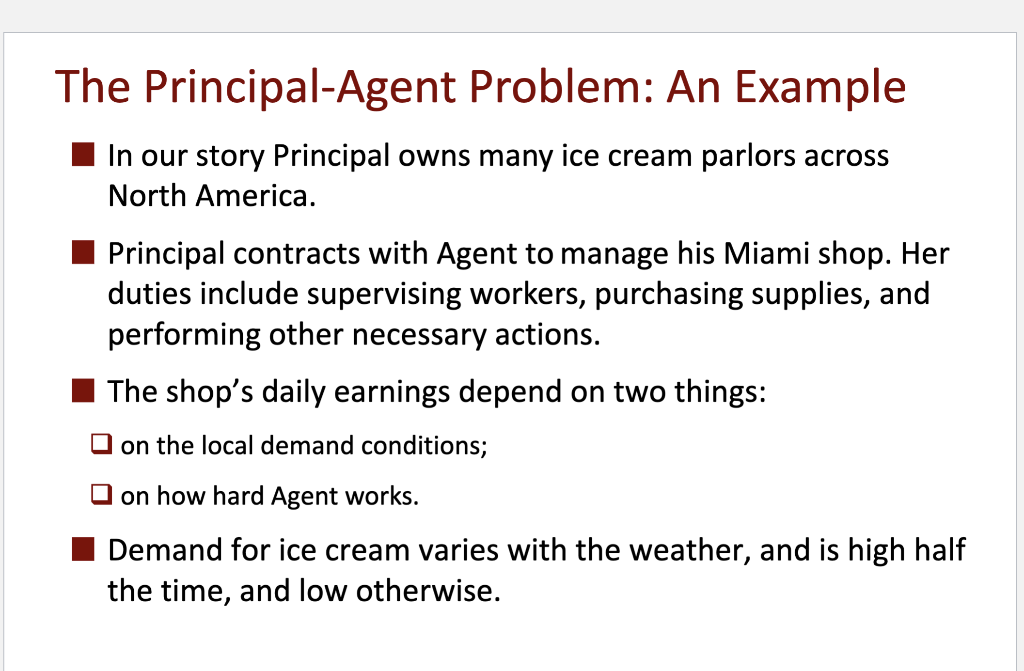 Solved 2. Refer to the setup of "The Principal-Agent | Chegg.com