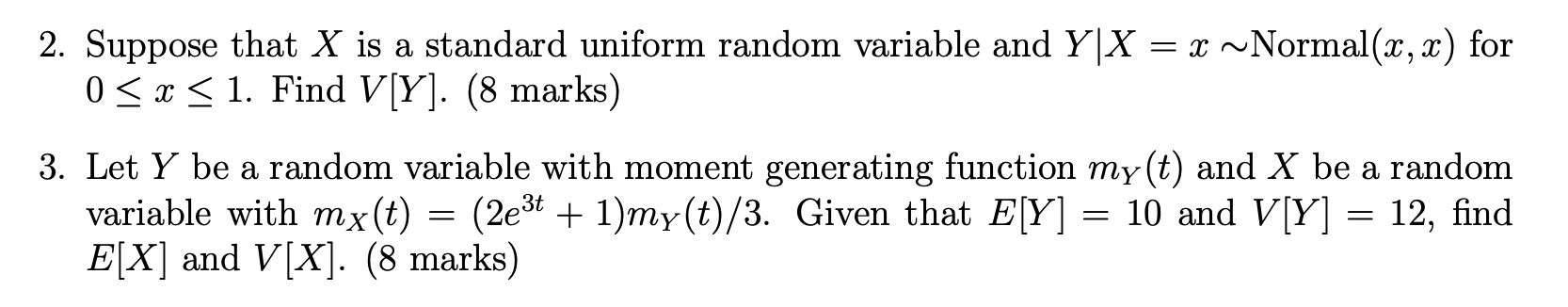Solved 2 Suppose That X Is A Standard Uniform Random 6520