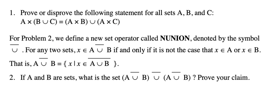 Solved Prove or disprove the following statement for all | Chegg.com