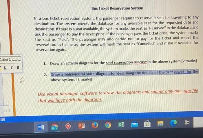 Solved Bus Ticket Reservation System In a bus ticket | Chegg.com