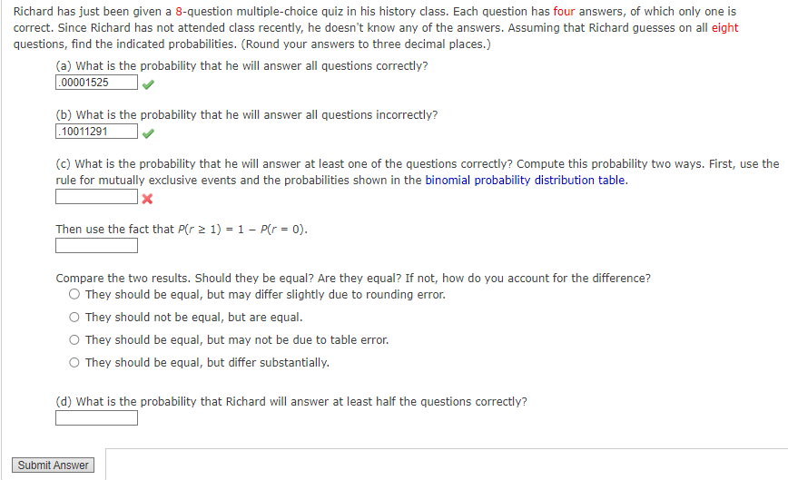 Solved (c) What is the probability that he will answer at | Chegg.com
