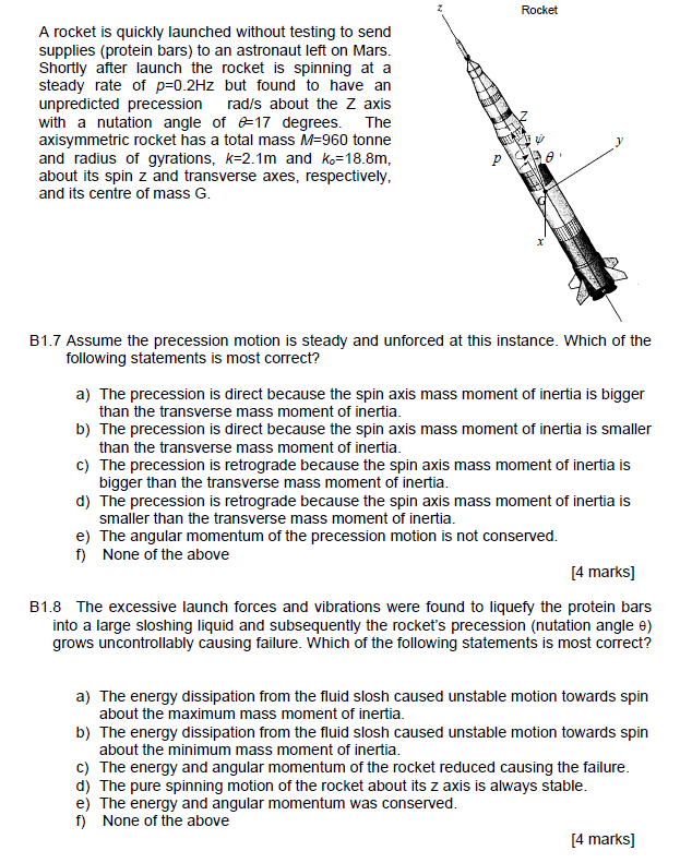 Solved Rocket A rocket is quickly launched without testing | Chegg.com