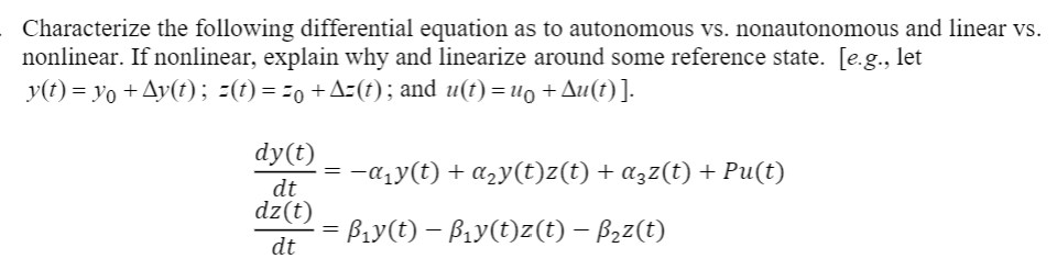 Solved Characterize the following differential equation as | Chegg.com
