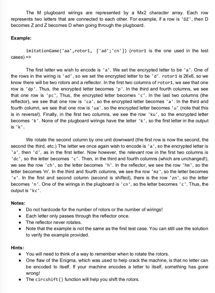 Function Name: imitationGame Inputs: 1. (char) Input | Chegg.com