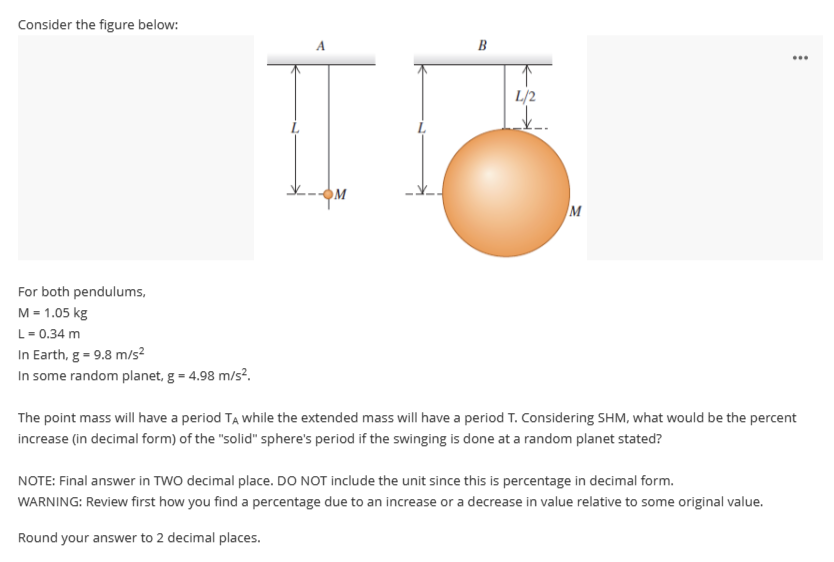 Solved Consider the figure below: For both pendulums, M=1.05 | Chegg.com