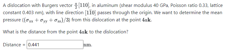 Solved A dislocation with Burgers vector a2[110], ﻿in | Chegg.com