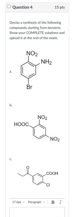 Solved Question 4 15 pts Devise a synthesis of the following | Chegg.com Solved Question 4 15 pts Devise a synthesis of the following | Chegg.com