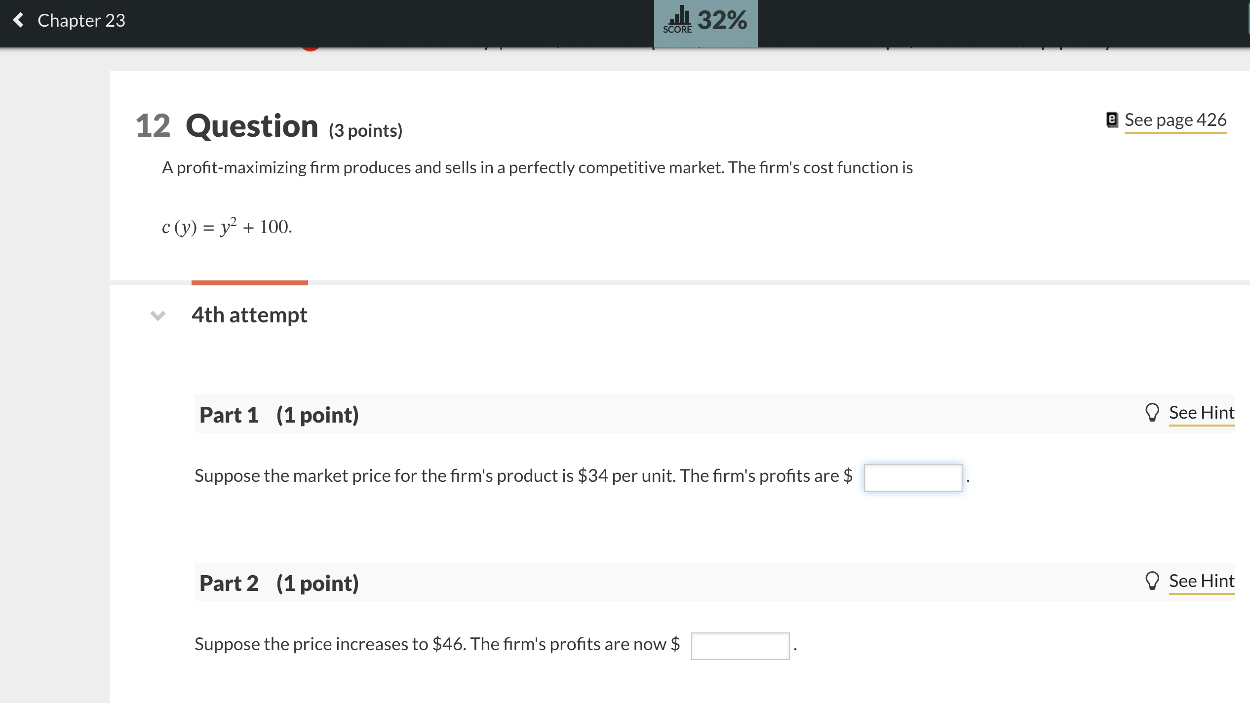 Solved 12 Question (3 points) A profit-maximizing firm | Chegg.com