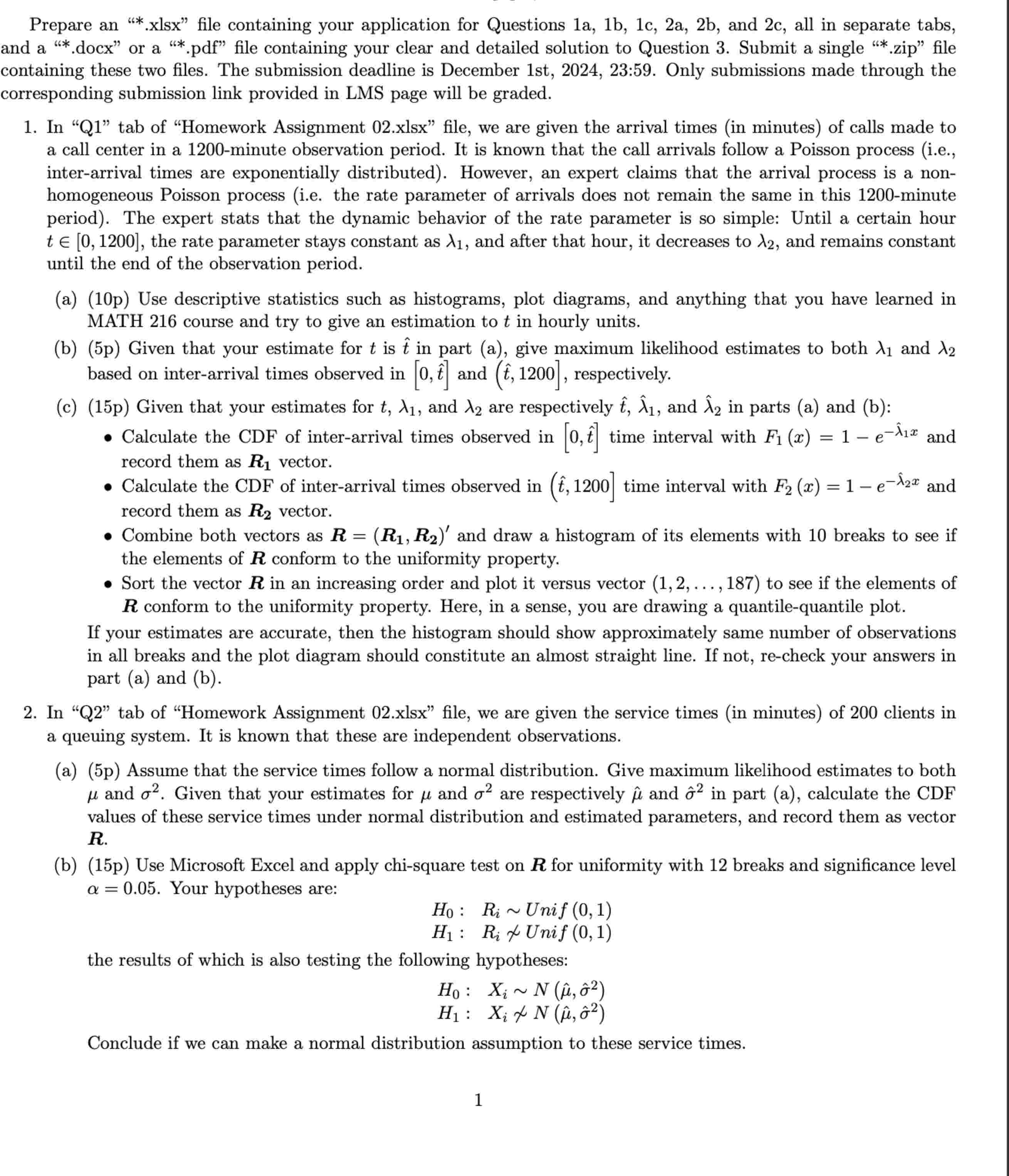 Solved In "Q1" ﻿tab of ﻿"Homework Assignment 02.xlsx" ﻿file, | Chegg.com