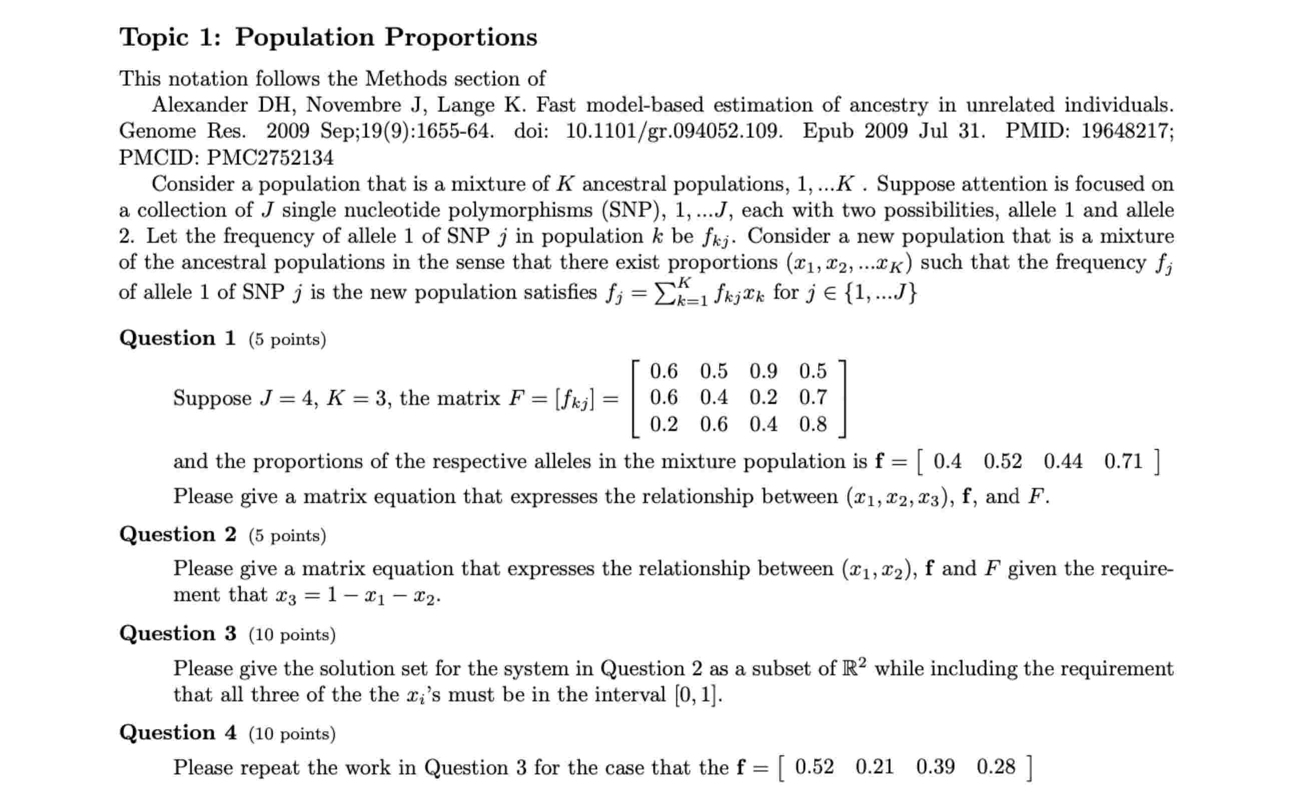 Solved Topic 1: Population ProportionsThis notation follows | Chegg.com