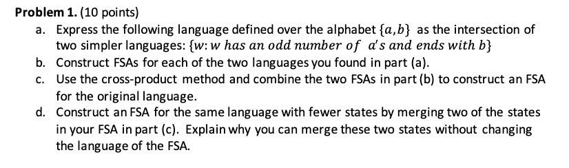 Solved Problem 1. (10 points) a. Express the following | Chegg.com