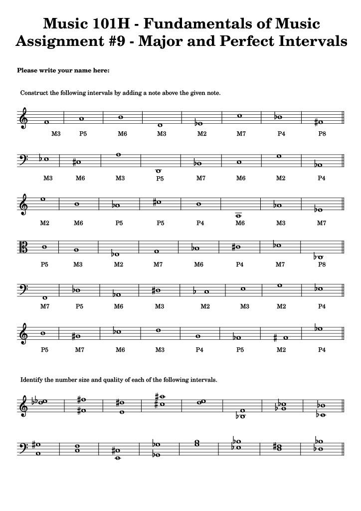 Music 101H - Fundamentals of Music Assignment \#g - | Chegg.com