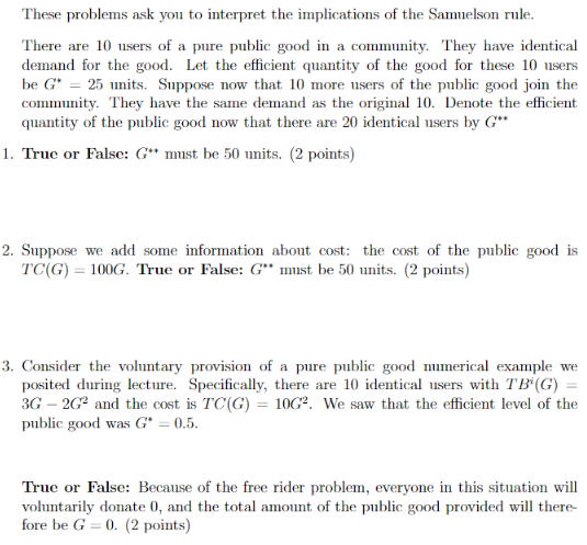 These problems ask you to interpret the implications | Chegg.com