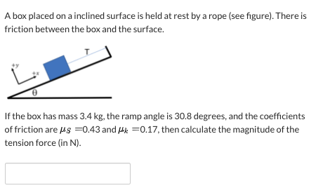 Solved A box placed on a inclined surface is held at rest by | Chegg.com