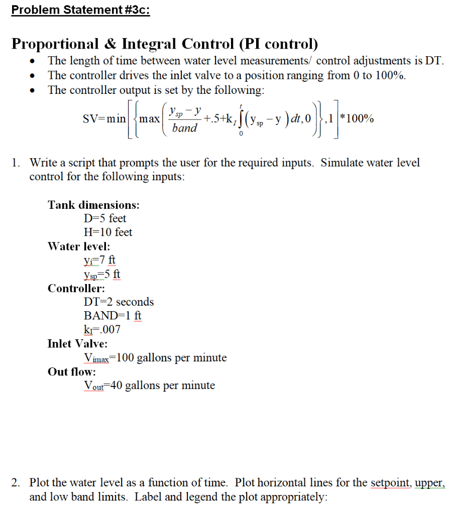 Problem Statement #3: Problem 3 is based on a water | Chegg.com