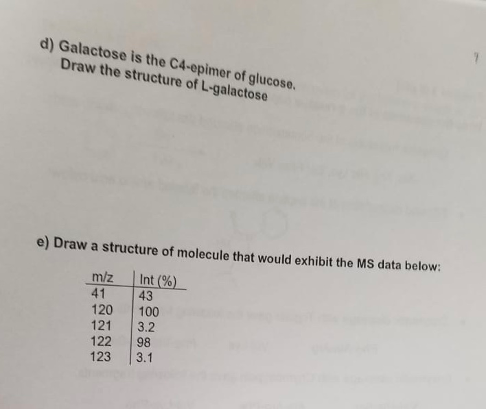 Solved d) Galactose is the C4-epimer of glucose. Draw the | Chegg.com