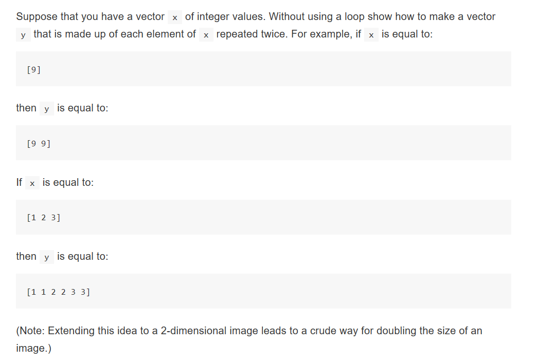 Solved Suppose that you have a vector x of integer values. | Chegg.com