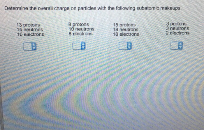 Solved Determine the overall charge on particles with the | Chegg.com