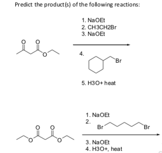 Solved Predict the product(s) of the following reactions: 1. | Chegg.com