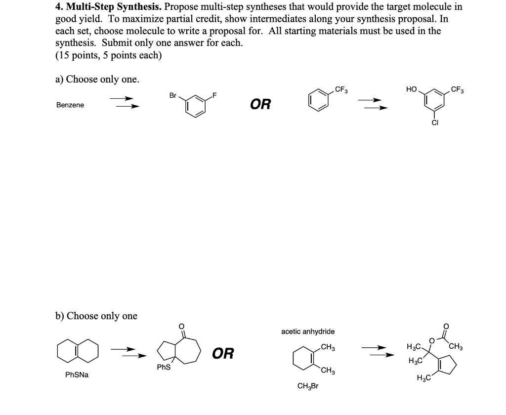 4. Multi-Step Synthesis. Propose multi-step syntheses | Chegg.com 4. Multi-Step Synthesis. Propose multi-step syntheses | Chegg.com