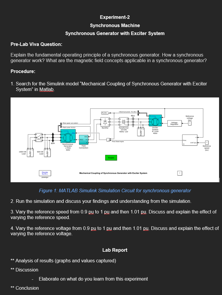 Solved Experiment-2 Synchronous Machine Synchronous | Chegg.com