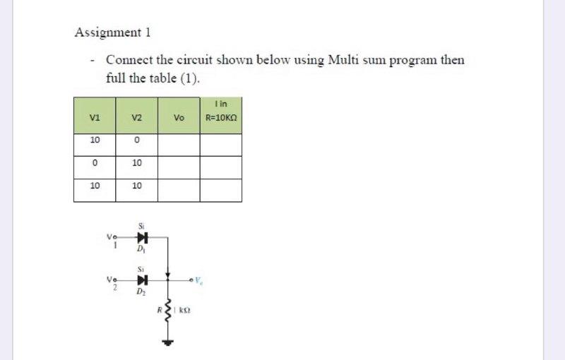 Solved Assignment 1 Connect the circuit shown below using | Chegg.com