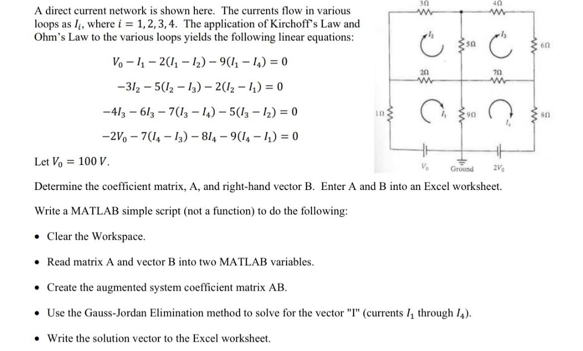 Solved A direct current network is shown here. The currents | Chegg.com