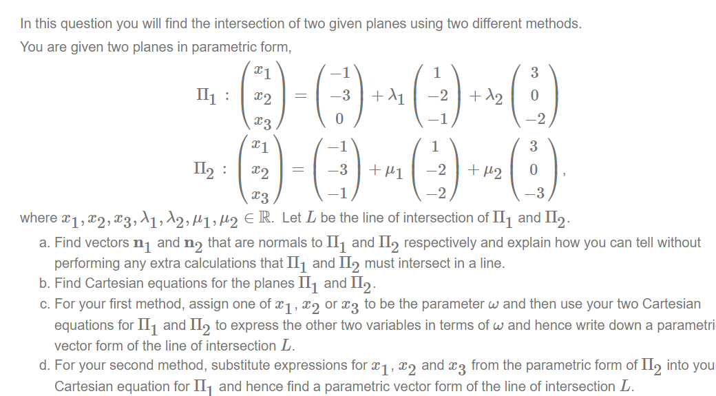 Solved In this question you will find the intersection of | Chegg.com