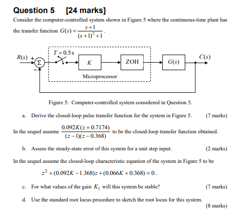 Solved Consider the computer-controlled system shown in | Chegg.com
