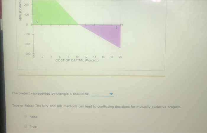 Solved 8. NPV profiles An NPV profile plots a project's NPV | Chegg.com