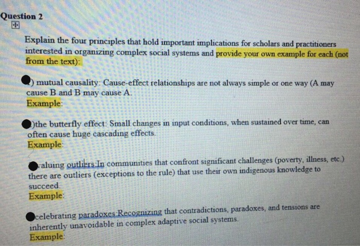 Solved please write your own example for each principles( | Chegg.com