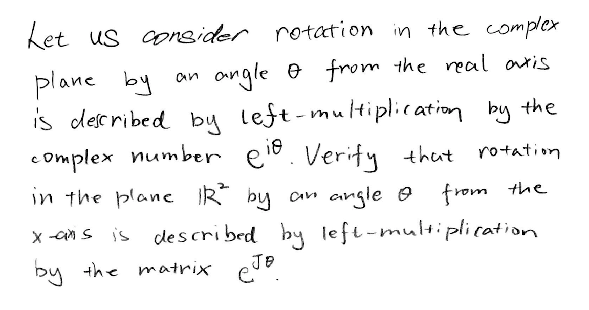 Solved Let us consider rotation in the complex plane by an | Chegg.com