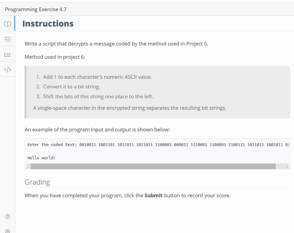 Solved Programming Exercise 4 7 Write A Script That Decrypts