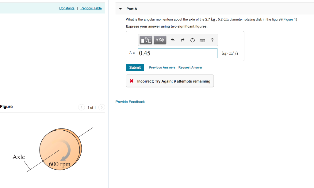 Solved Constants| Periodic Table Part A What is the angular | Chegg.com