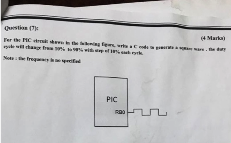 Question (7): (4 Marks) For the PIC circuit shown in | Chegg.com