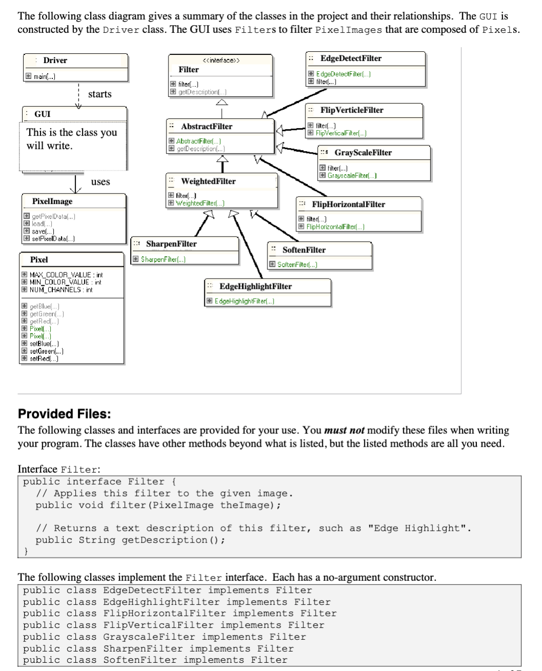 Solved Implementation Guidelines: You will write a class | Chegg.com