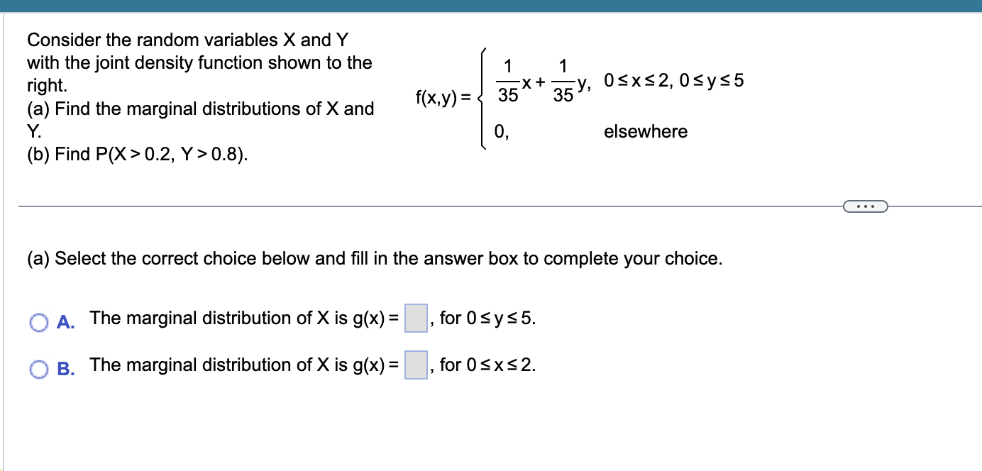 Solved Consider the random variables X and Y with the joint | Chegg.com