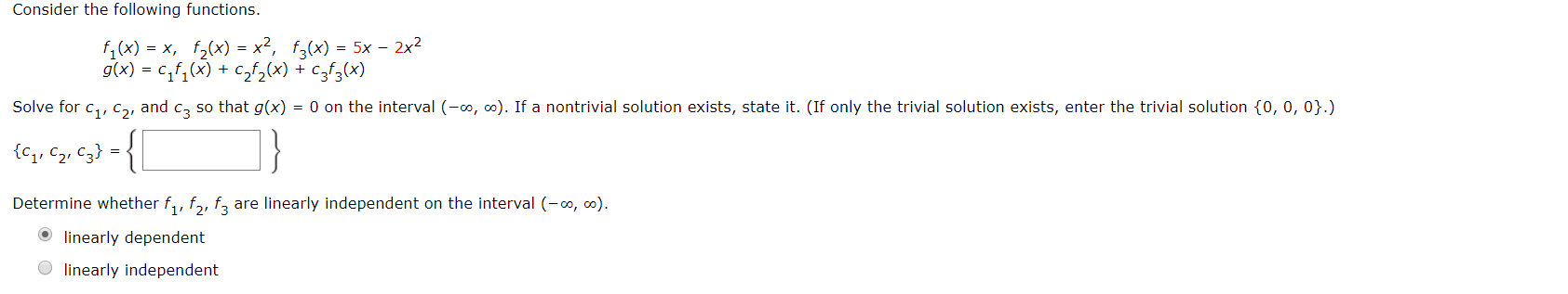 Solved Consider the following functions. f1(x) = x, f(x) = | Chegg.com