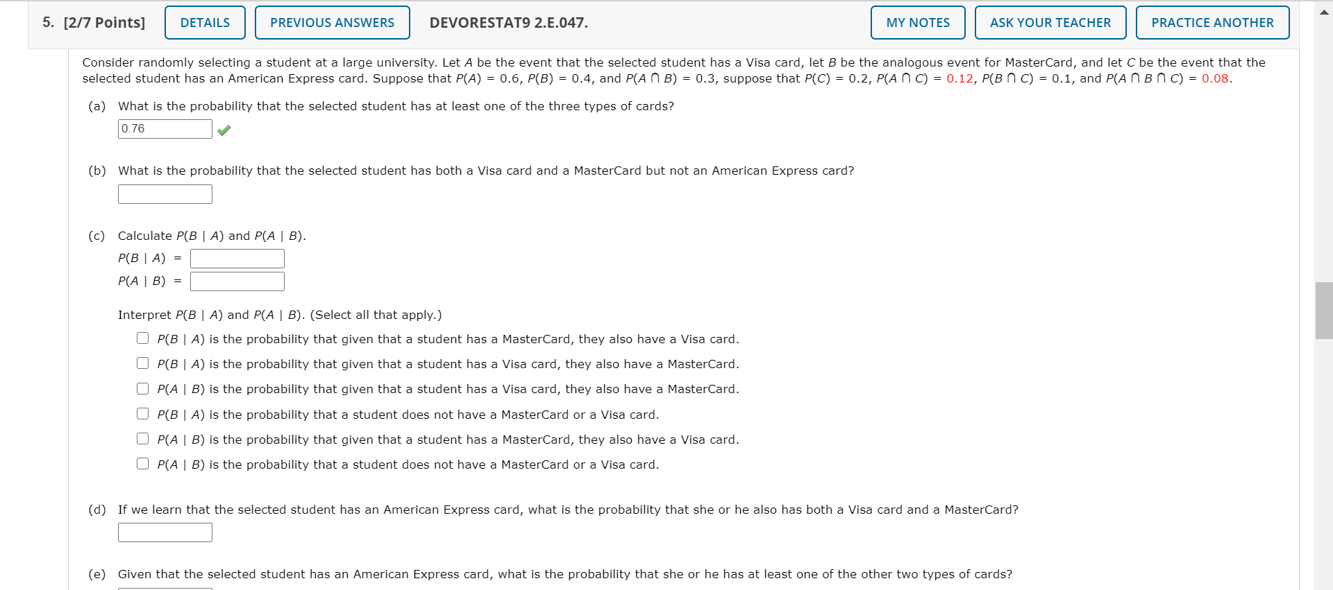 Solved 5. [2/7 Points] DETAILS PREVIOUS ANSWERS DEVORESTAT9 | Chegg.com