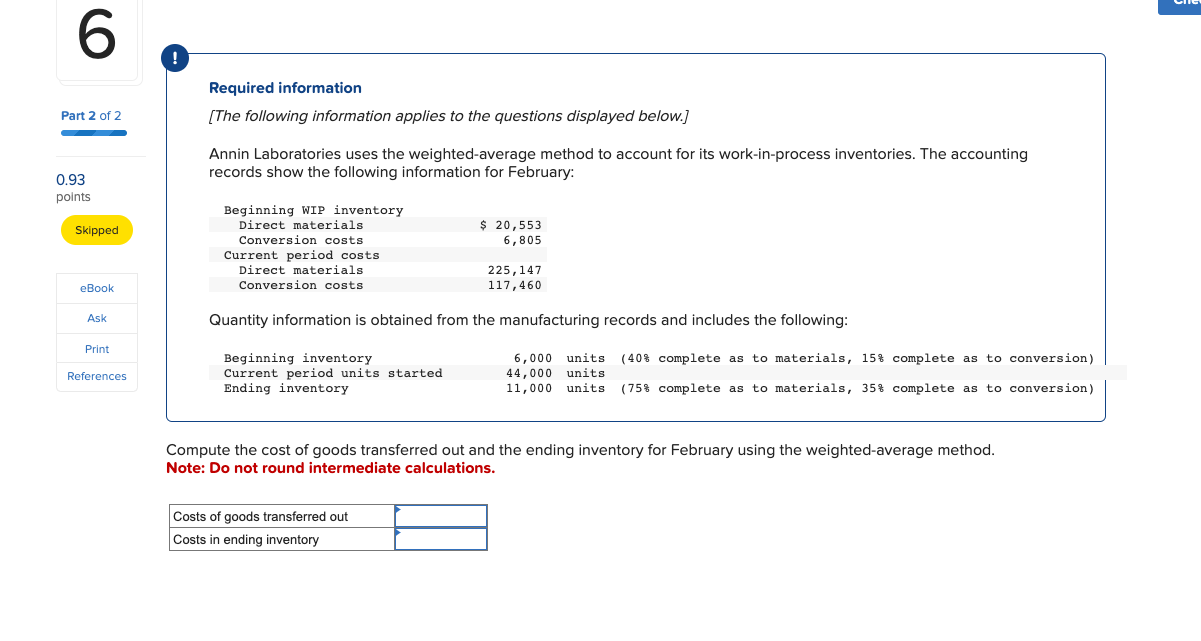 Solved Required information [The following information | Chegg.com