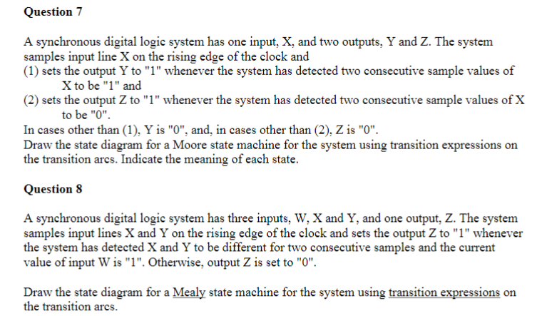 Solved Question 7 A synchronous digital logic system has one | Chegg.com