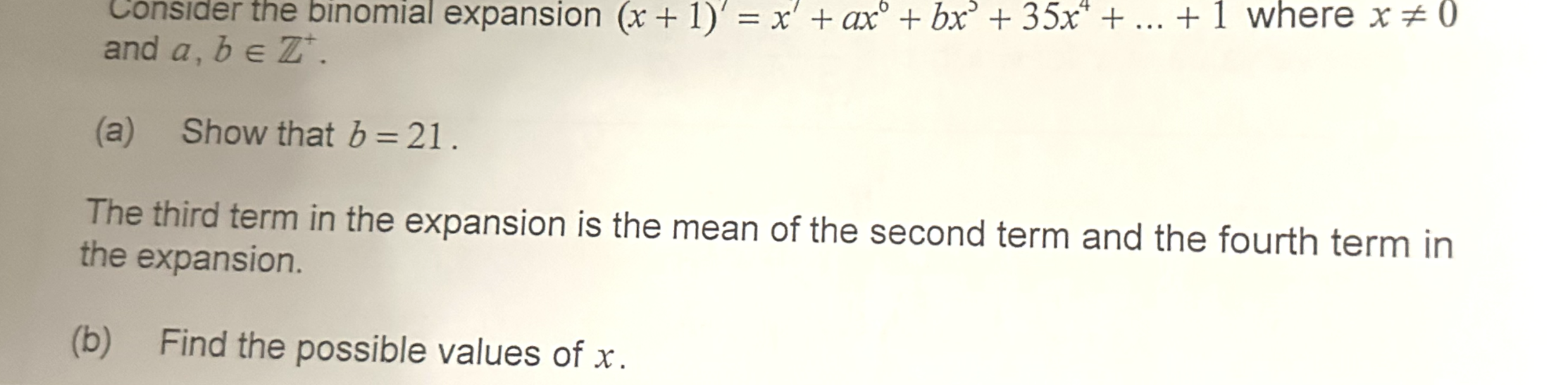 Solved Consider the binomial expansion | Chegg.com